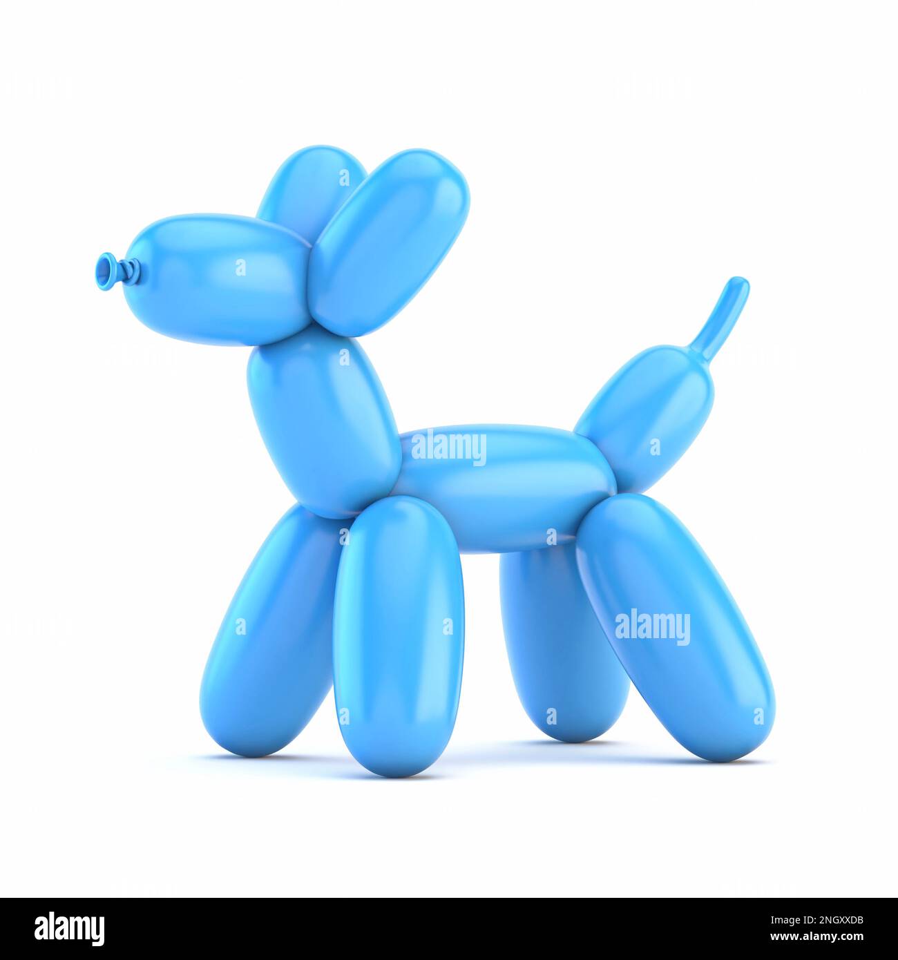Blue balloon dog 3D rendering illustration isolated on white background ...