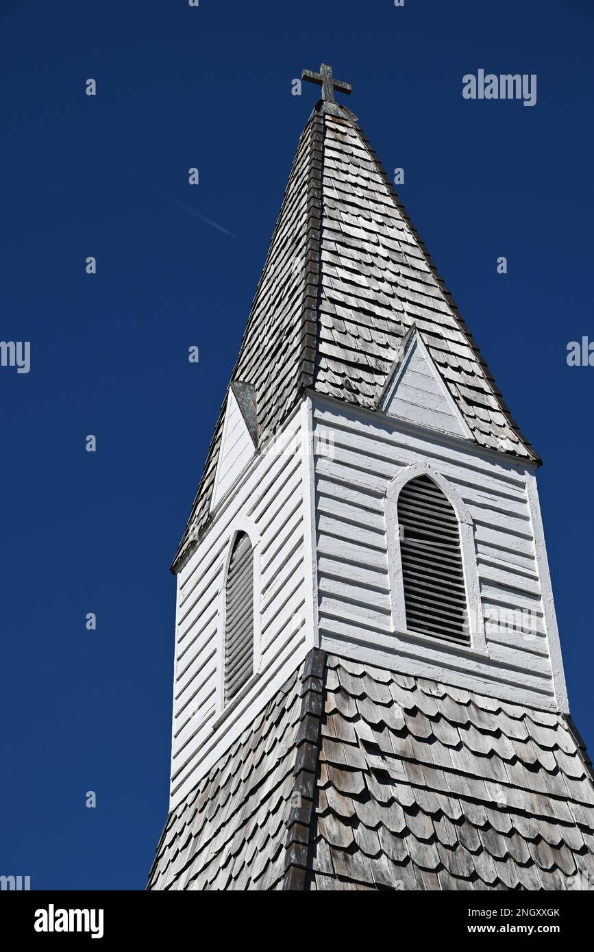 Bell tower added in 1894 at the historic Holy Trinity Episcopal Church ...