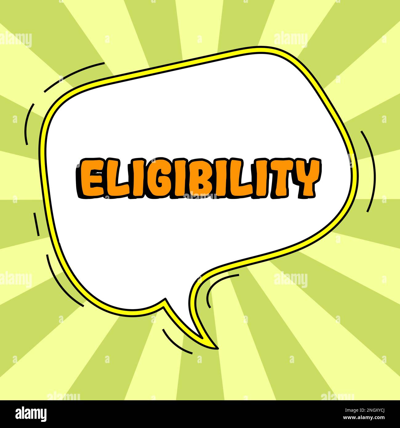 Text caption presenting Eligibility. Internet Concept State of having ...