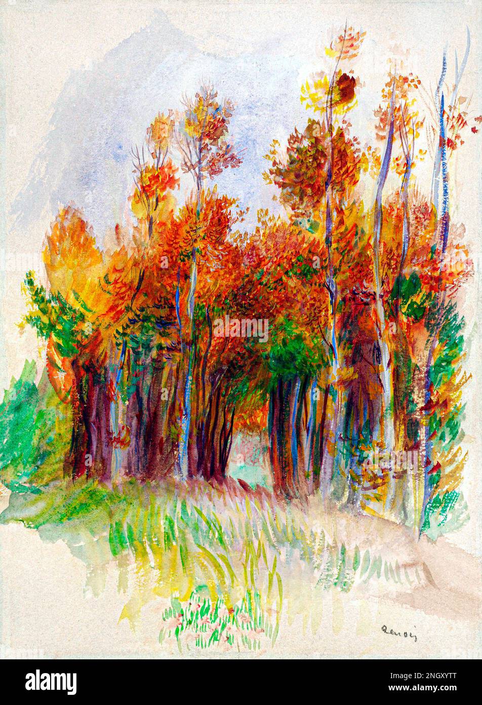 Grove of Trees (1888–1900) by Pierre-Auguste Renoir. Original from The ...
