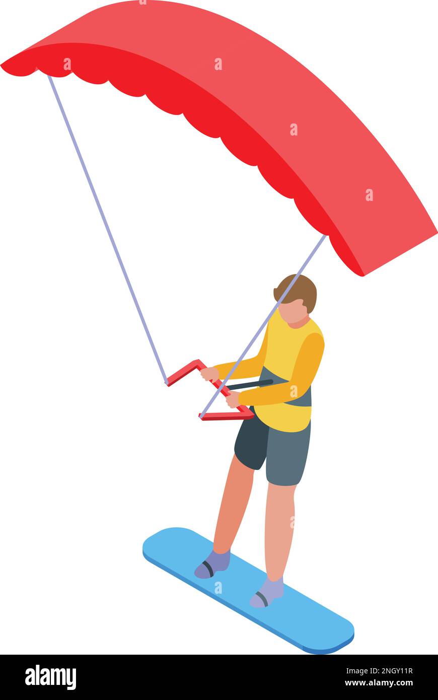 Wind surf icon isometric vector. Active surfing. Boarding freestyle ...
