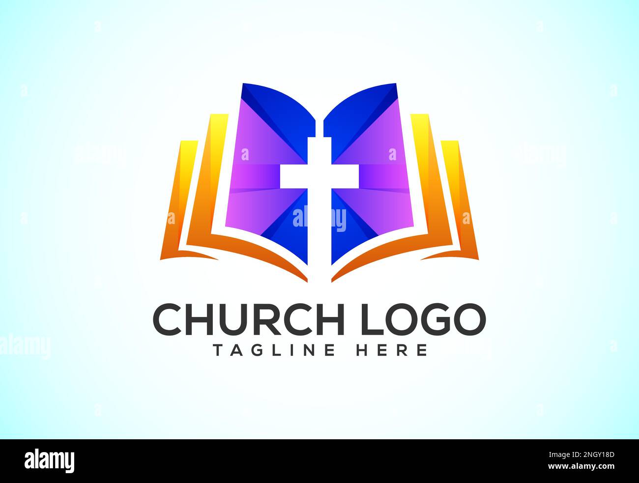 Church colorful logo. Christian sign symbols. The cross of Jesus Stock ...