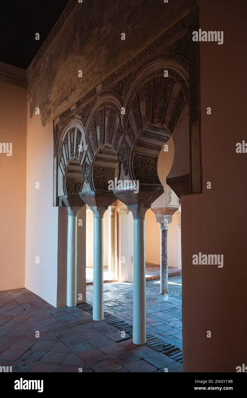 Caliphal-style horseshoe arches at the entrance of the main hall in ...