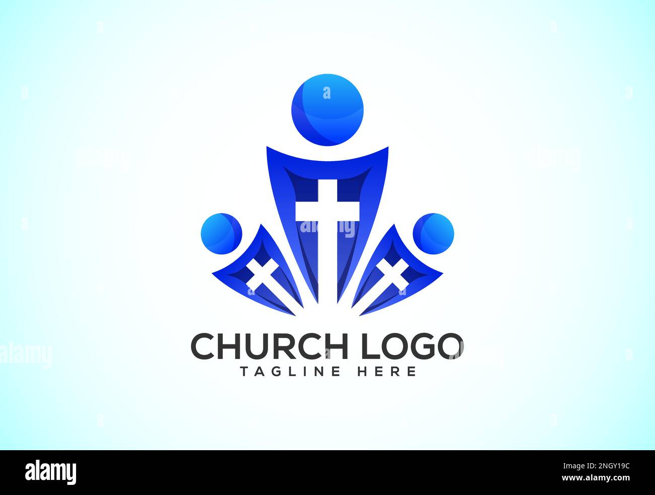 Church colorful logo. Christian sign symbols. The cross of Jesus Stock ...