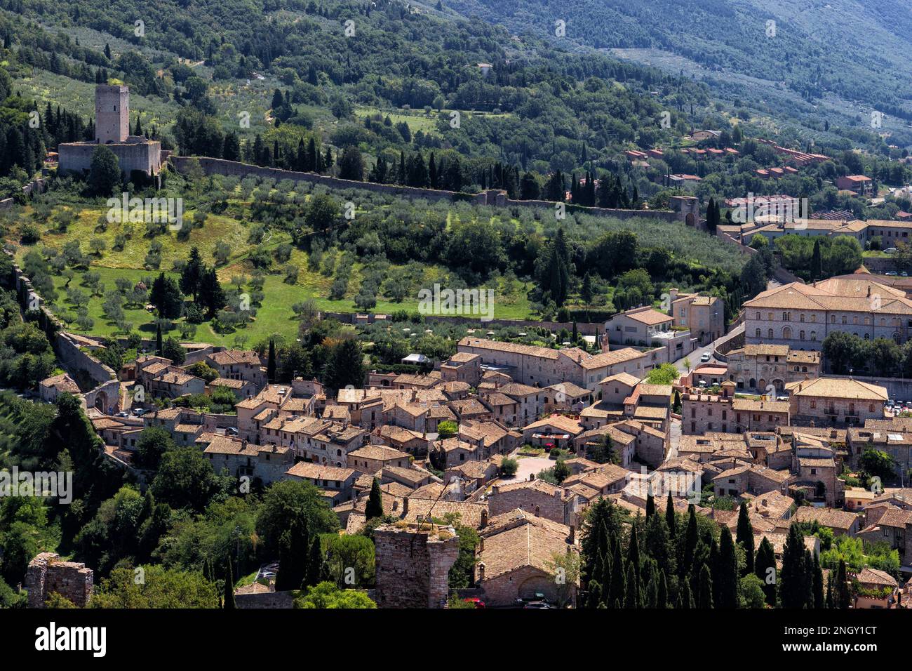 Panoramic view of Assisi, italian medieval town Stock Photo - Alamy