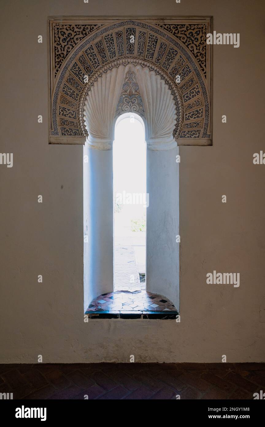 Window to the Past - Ornate Detail in the Alcazaba Palace, fortified ...