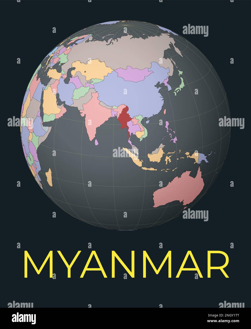 Map satellite geography myanmar Stock Vector Images - Alamy