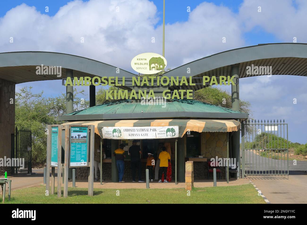 The Kimana Gate at the Maasai Amboseli Game Reserve, Amboseli KE Stock ...