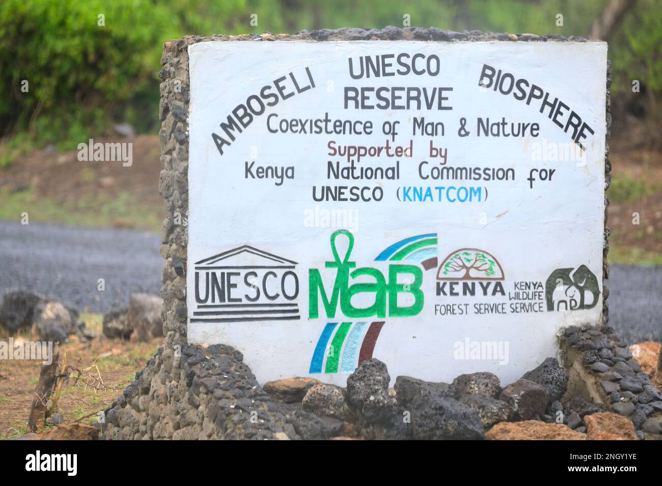 The Kimana Gate at the Maasai Amboseli Game Reserve, Amboseli KE Stock ...