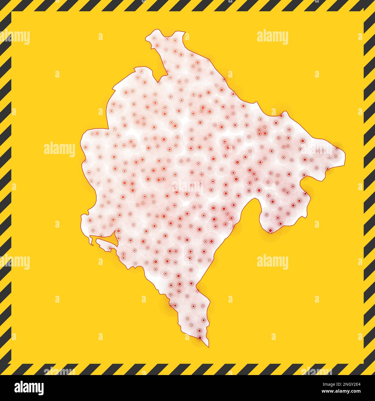 Montenegro closed - virus danger sign. Lockdown country icon. Black ...