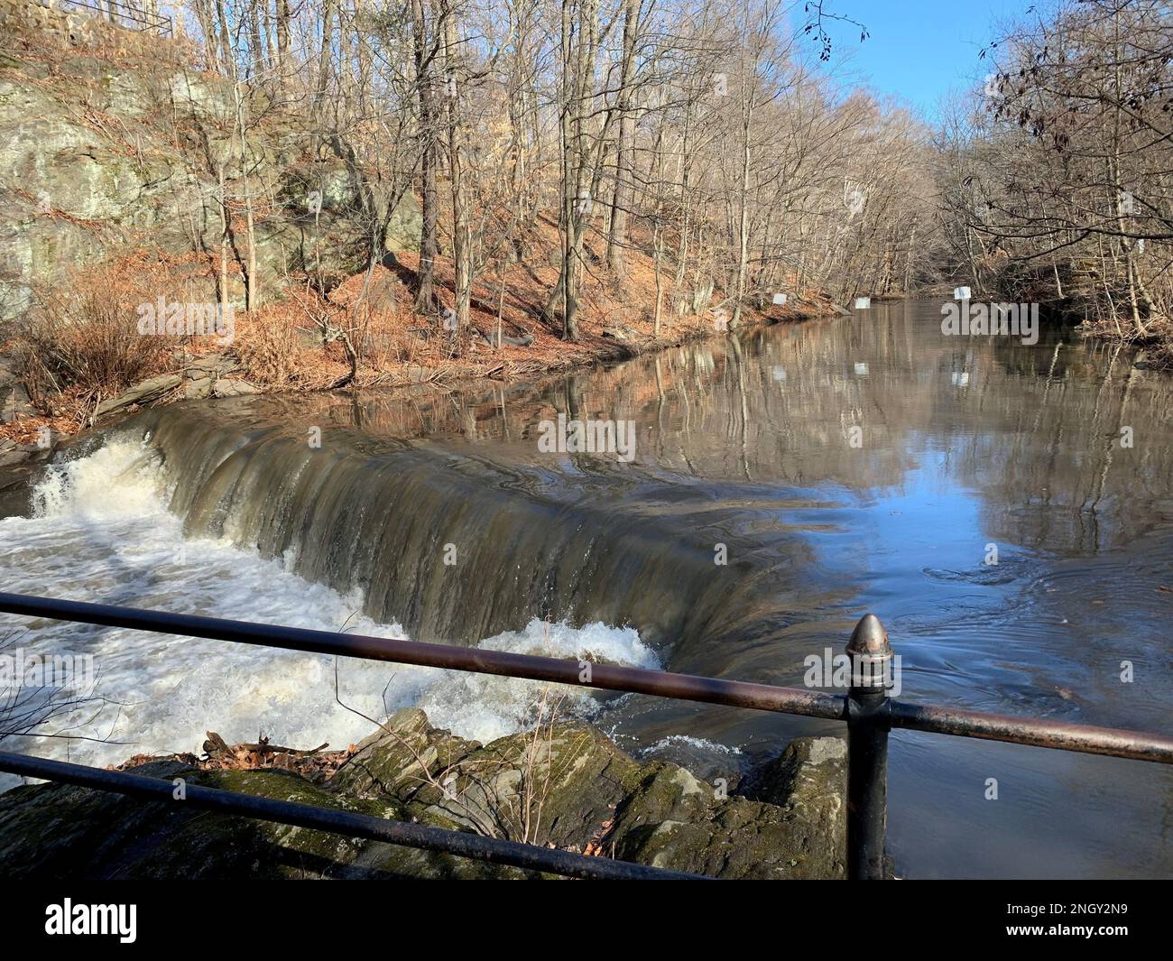 Stone Mill Dam within the NY Botanical Gardens in Feb 2022. Credit ...