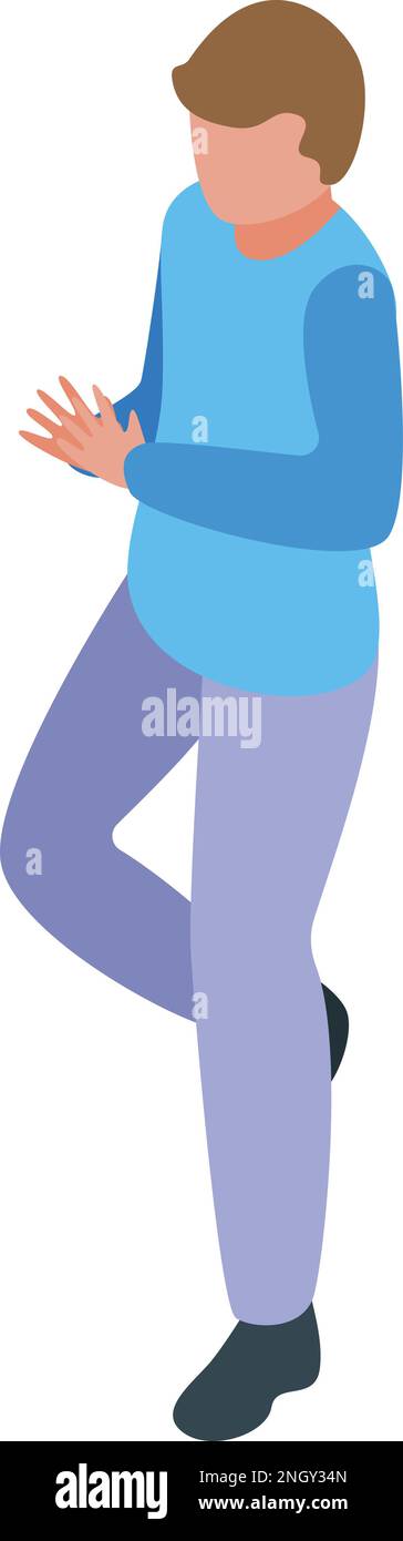 Inactive boy icon isometric vector. Disease lifestyle. Person problem ...