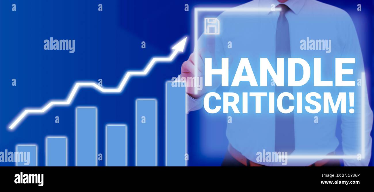 Text caption presenting Handle Criticism. Business showcase process of ...