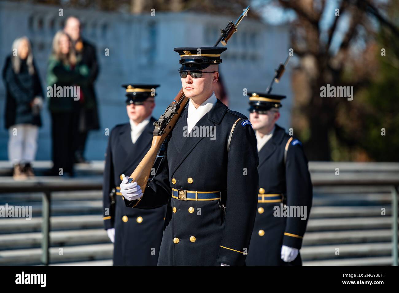 Tomb guards from the 3d U.S. Infantry Regiment (The Old Guard) perform ...
