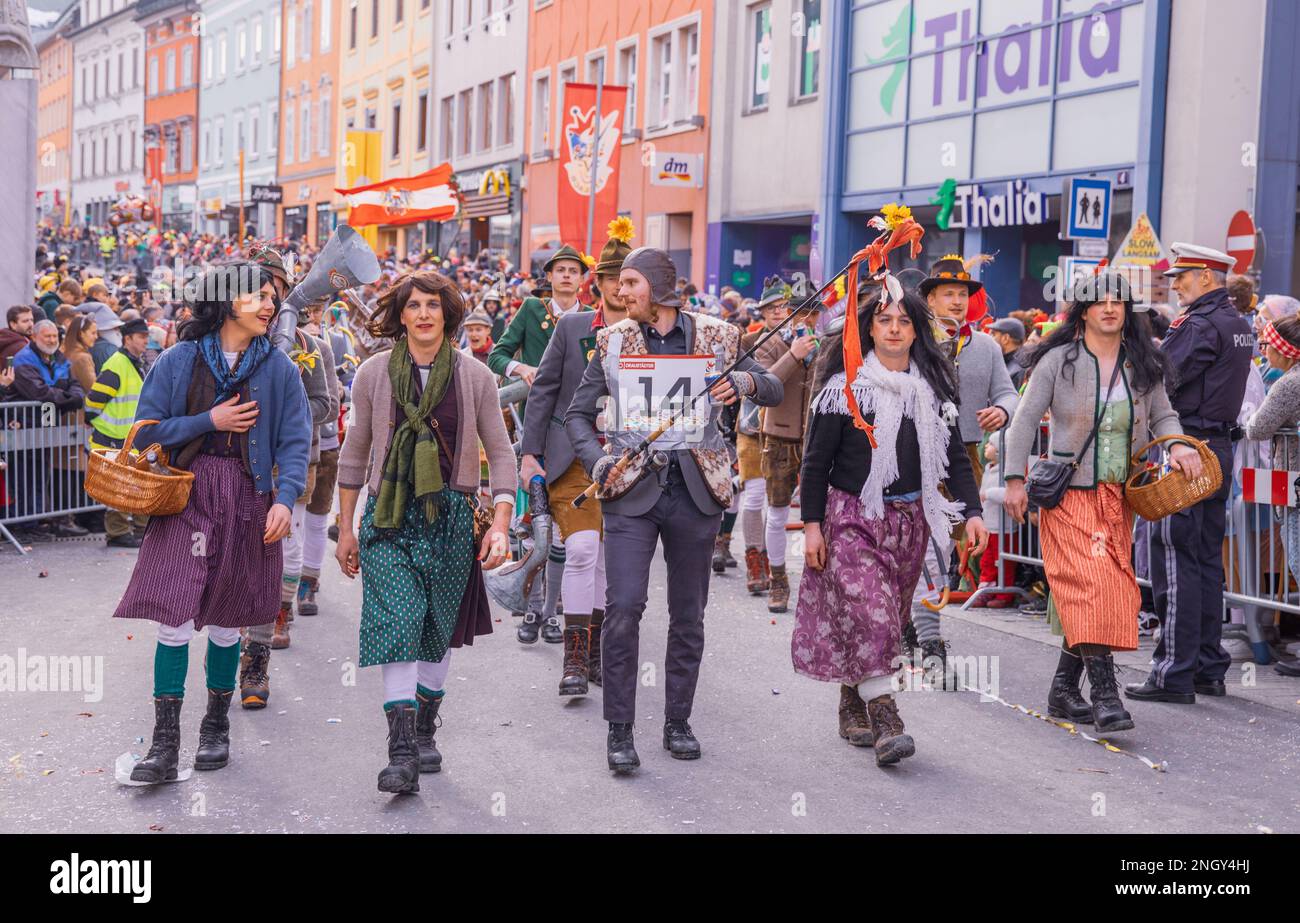 Villach, Austria - February 19, 2023: Carnival in Villach, Fasching ...