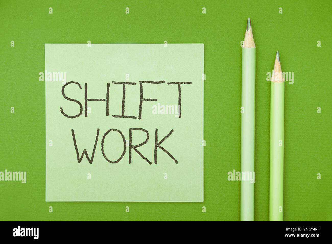 Text caption presenting Shift Work. Word Written on work comprising ...