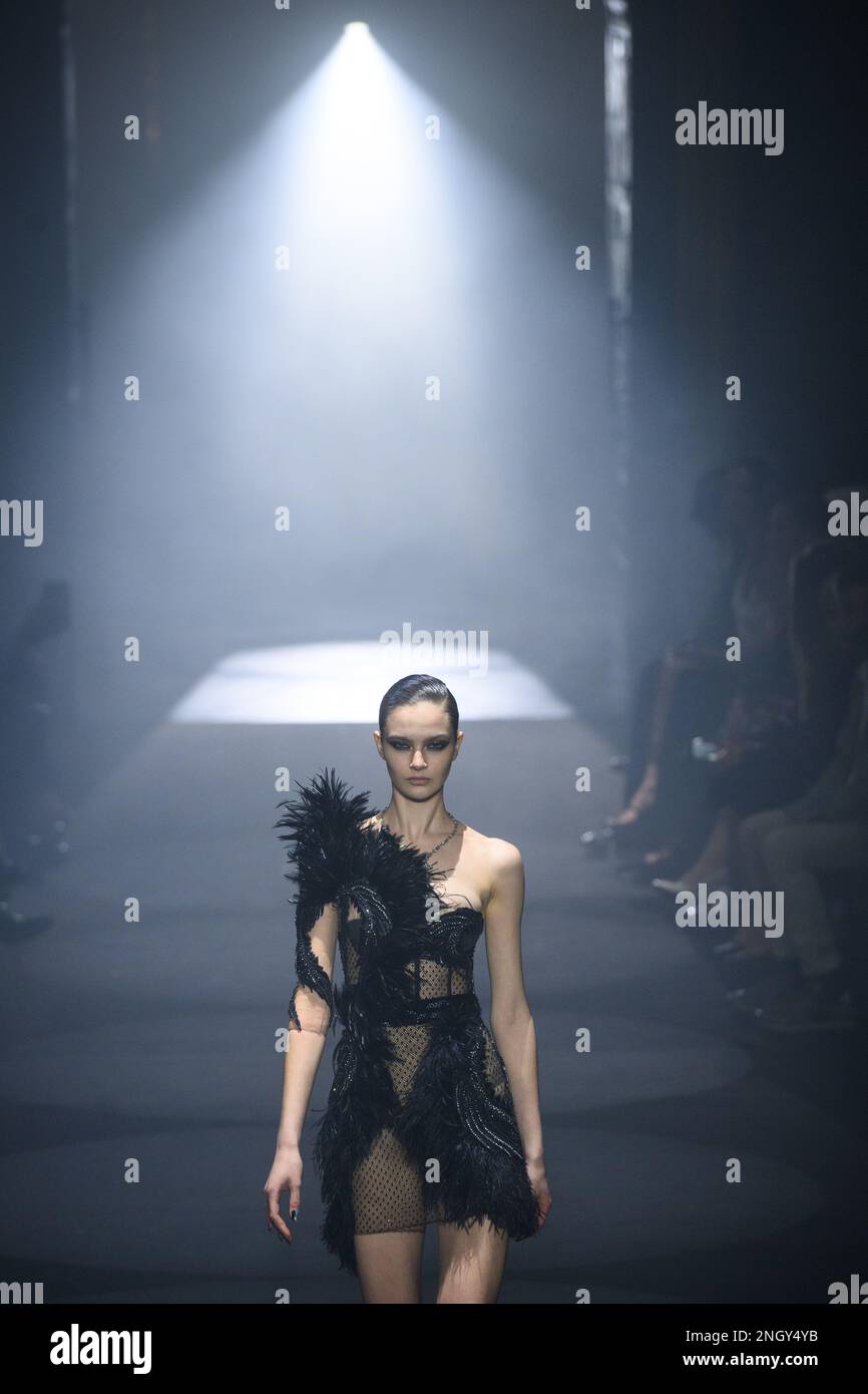 London, UK. 19 February 2023. Models on the catwalk during the Julien ...