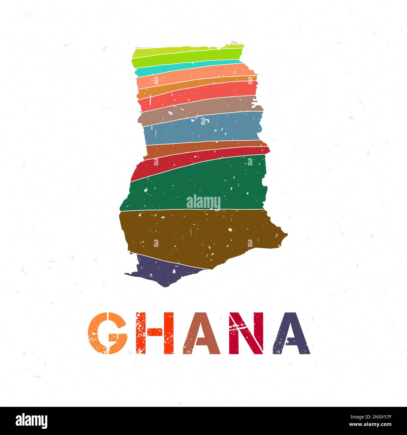 Ghana map design. Shape of the country with beautiful geometric waves ...