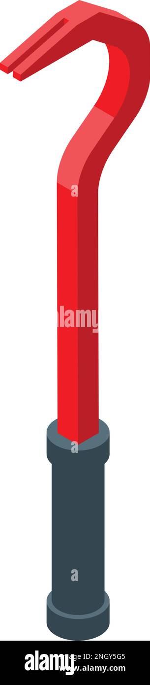 Crowbar tool icon isometric vector. Hand jimmy. Steel crime Stock ...
