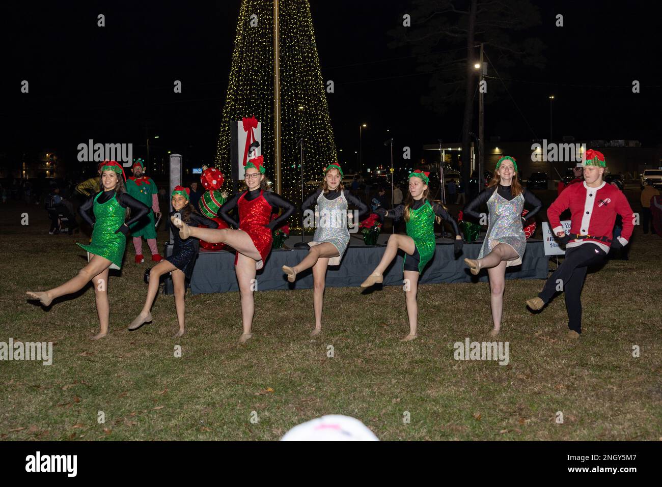 The Epiphany School of Global Studies Falcon Spirit Squad performs a ...