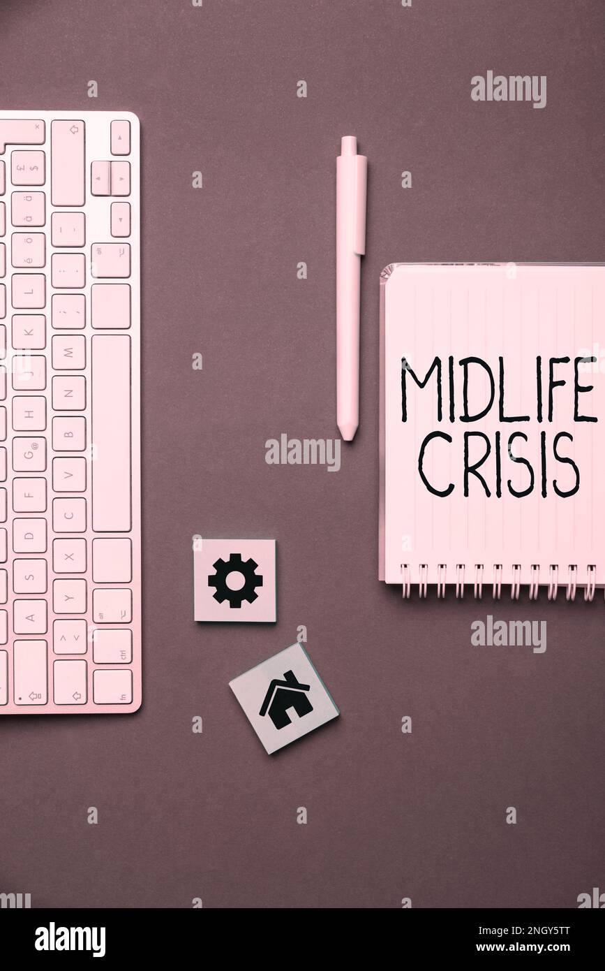 Conceptual display Midlife Crisis. Business overview Software ...