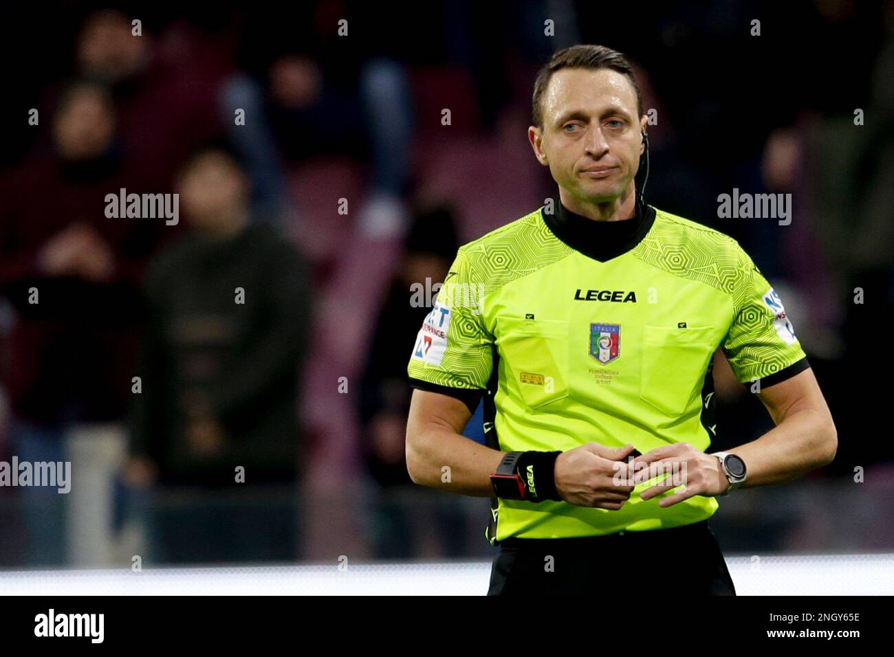 Italian referee Rosario Abisso during the Serie A football match ...