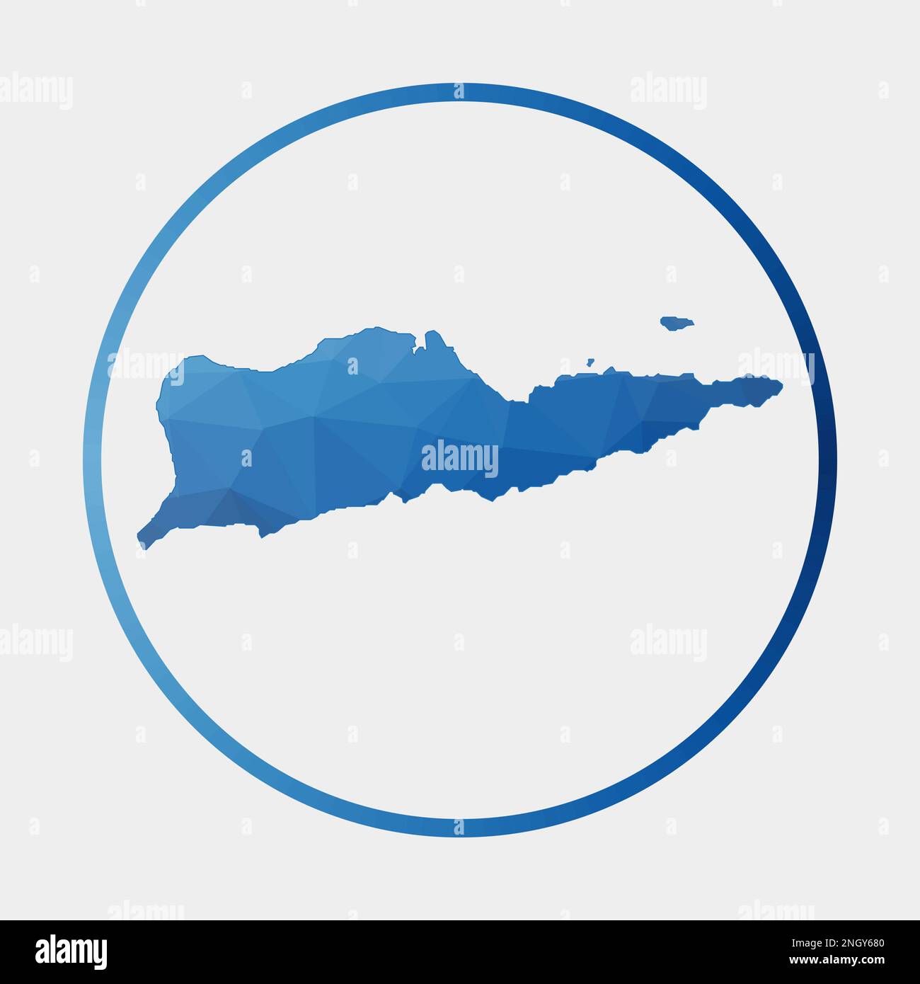 Saint Croix icon. Polygonal map of the island in gradient ring. Round ...
