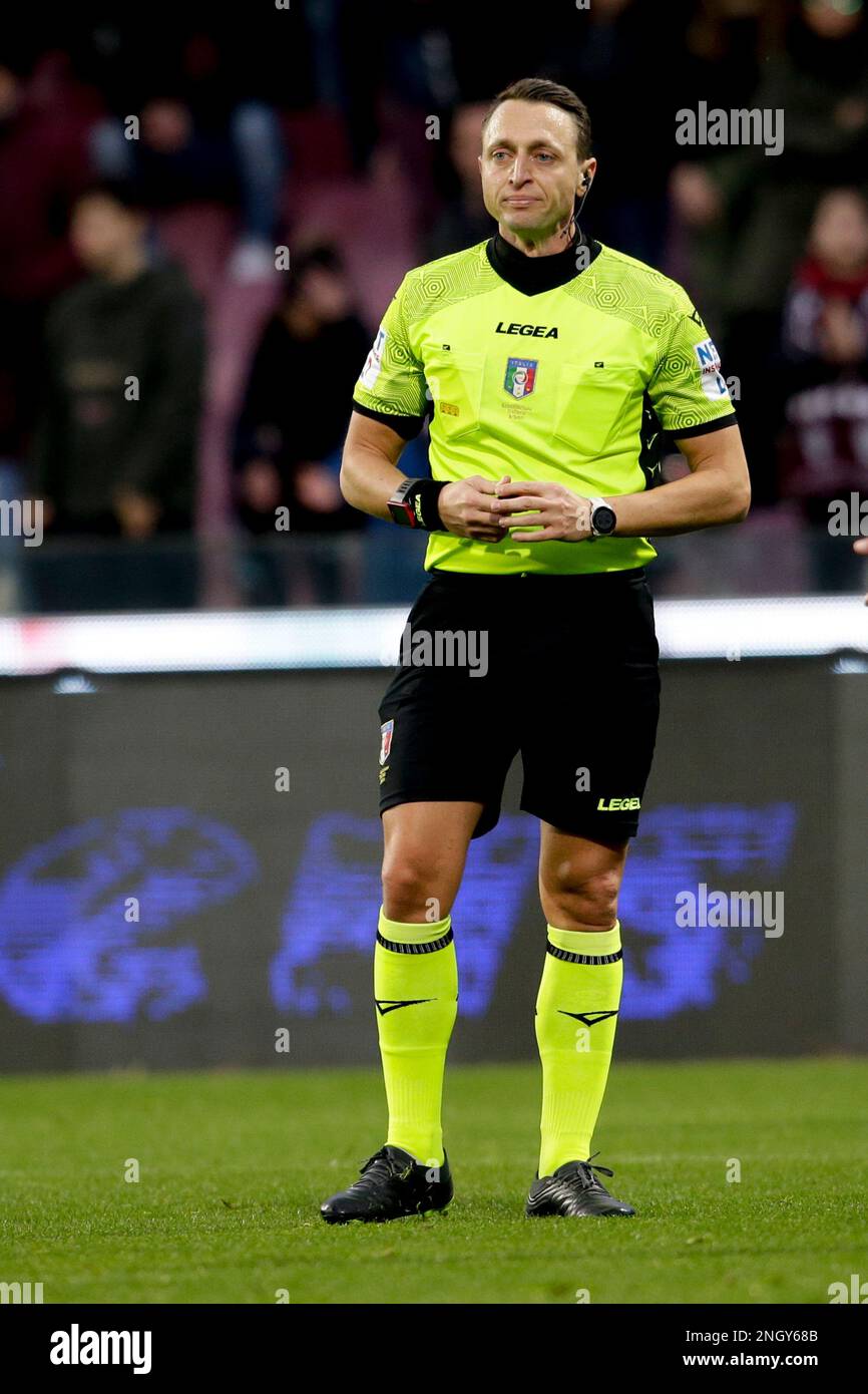 Italian referee Rosario Abisso during the Serie A football match ...