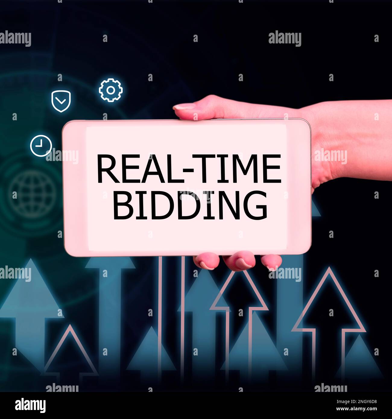 Sign displaying Real Time Bidding. Word Written on Buy and sell ...