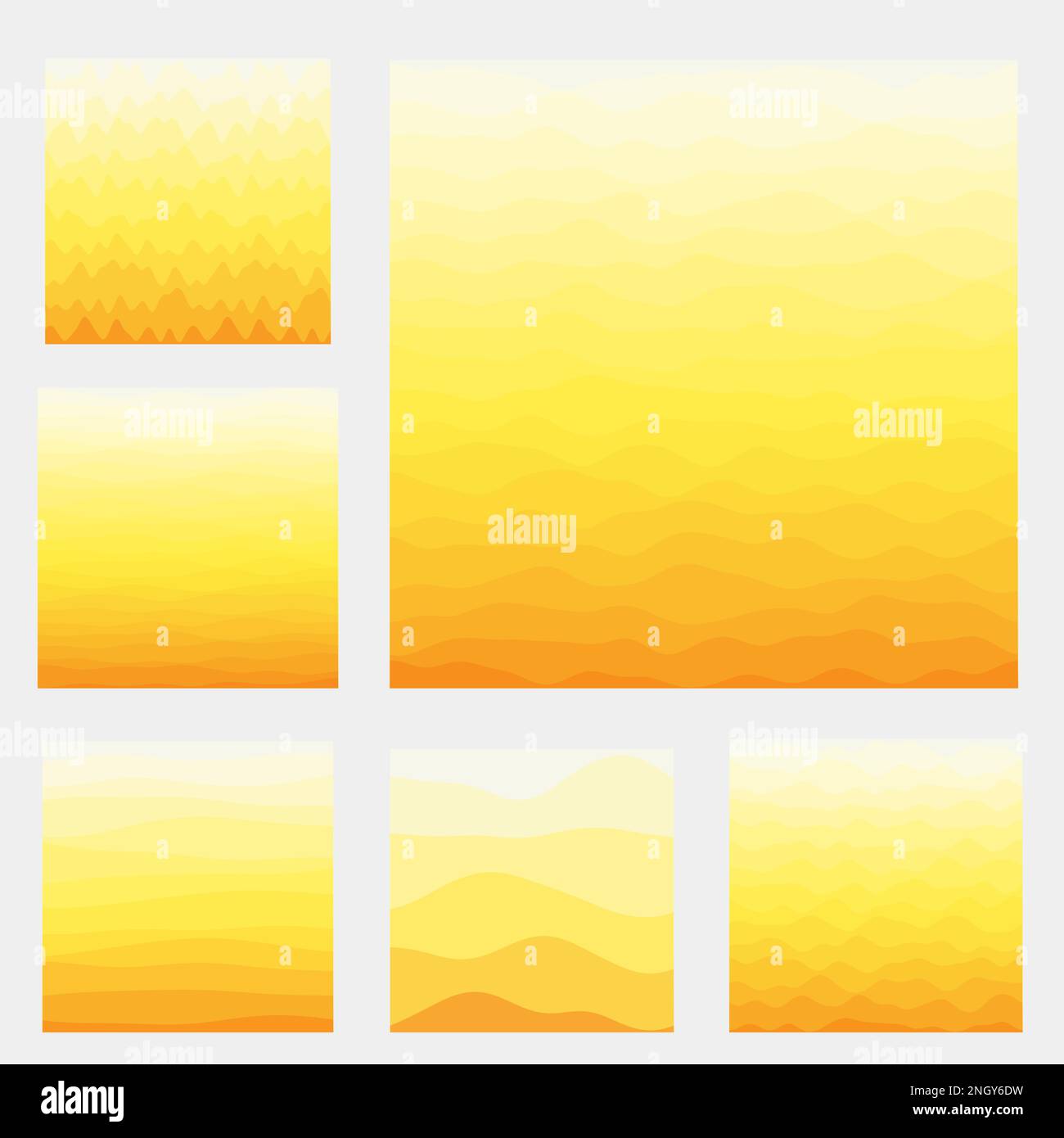 Abstract waves background collection. Curves in yellow colors. Vibrant ...