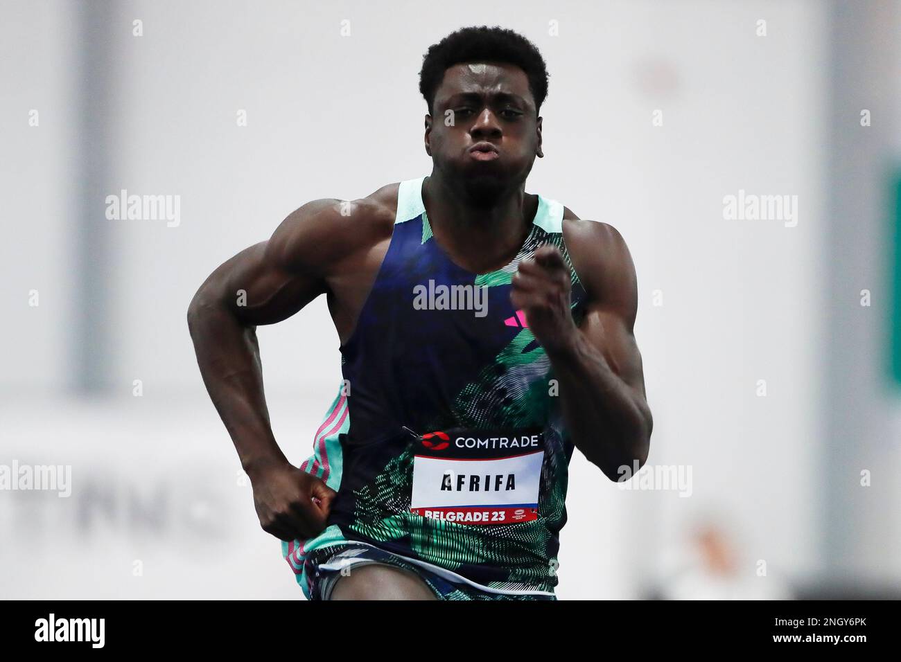 Belgrade, Serbia, 15 February 2023. Elvis Afrifa of Netherlands ...