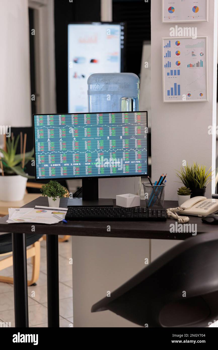 Staffless desktop at a monitor workstation that measures real time ...