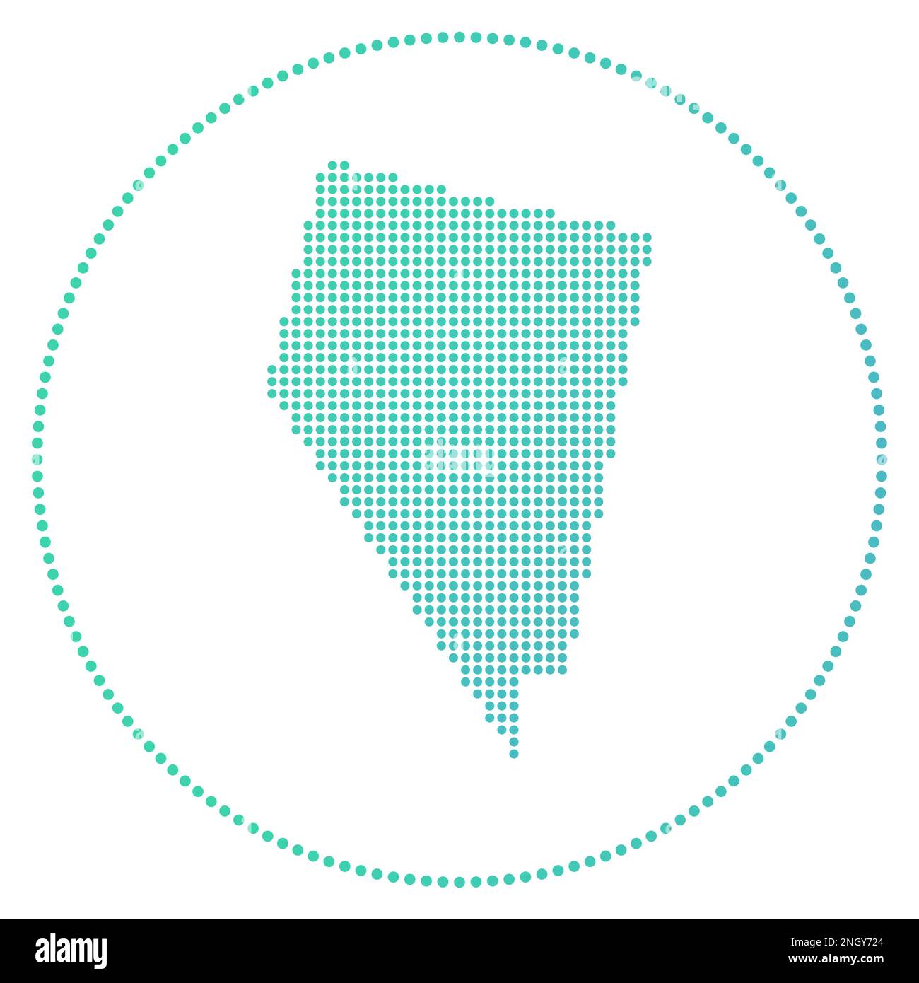 Nevada digital badge. Dotted style map of Nevada in circle. Tech icon ...