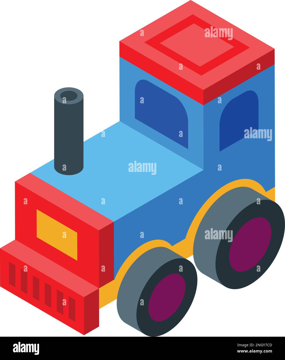 Train toy icon isometric vector. Dad child. Single man Stock Vector ...