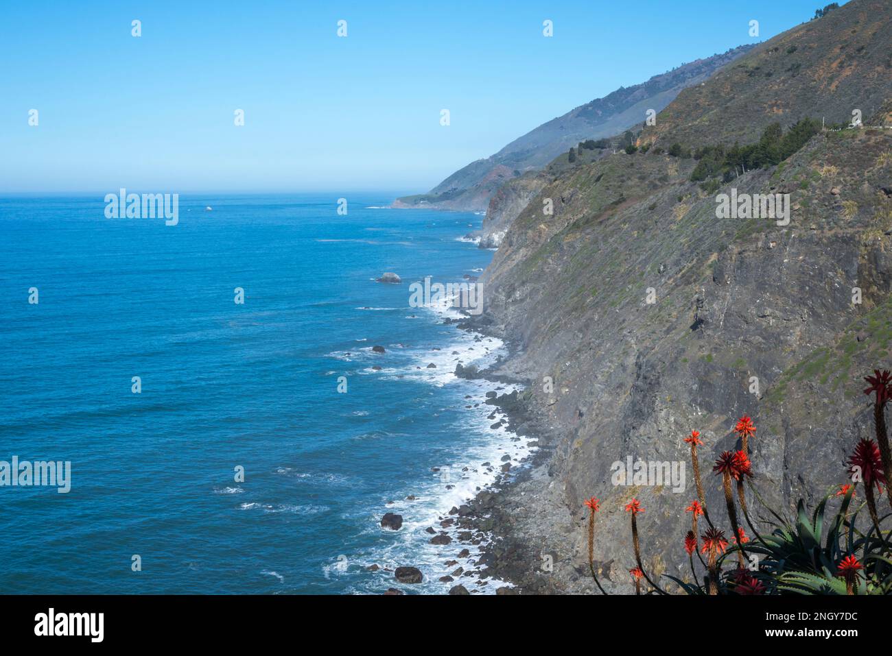 Coastal view from Ragged Point, California, USA Stock Photo - Alamy