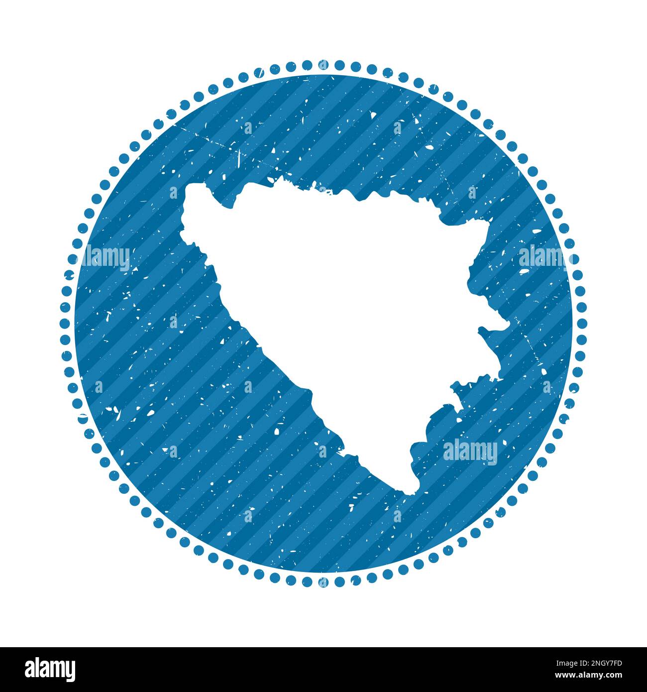 Bosnia striped retro travel sticker. Badge with map of country, vector ...