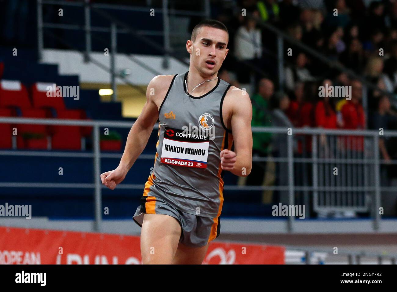 Belgrade, Serbia, 15 February 2023. Ivan Minkov Ivanov of Bulgaria ...