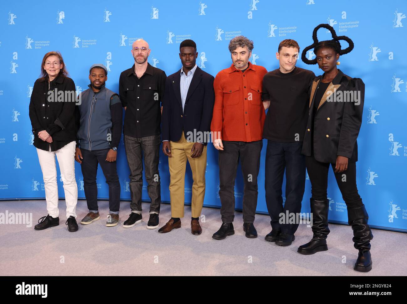 Berlin, Germany. 20th Feb, 2023. The cast of the film "Disco Boy ...