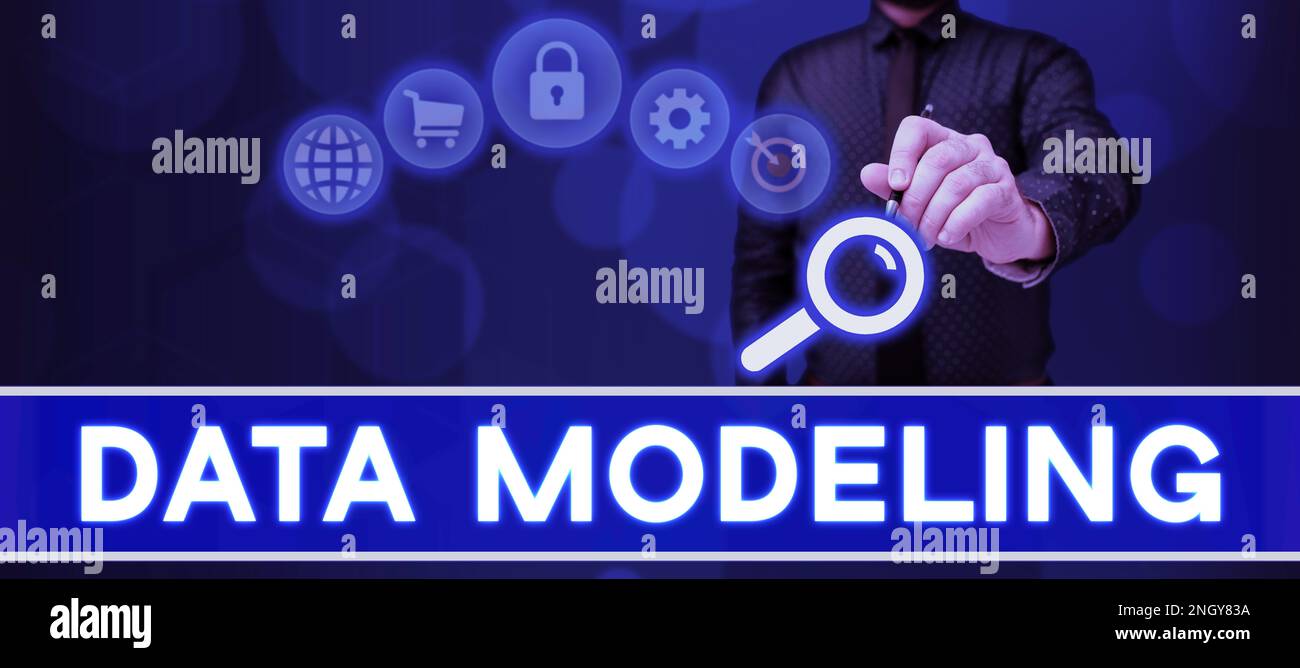 Inspiration showing sign Data Modeling. Business overview process of transferring data between ...