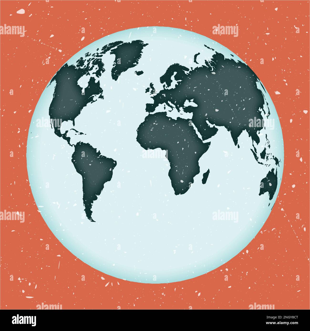 World Map Poster. Gilbert's two-world perspective projection. Vintage ...