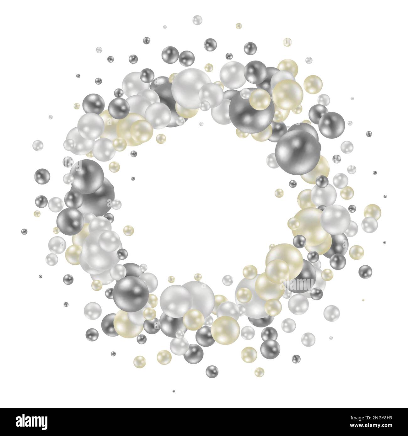 Abstract composition with 3d spheres. Pearls Stock Photo - Alamy