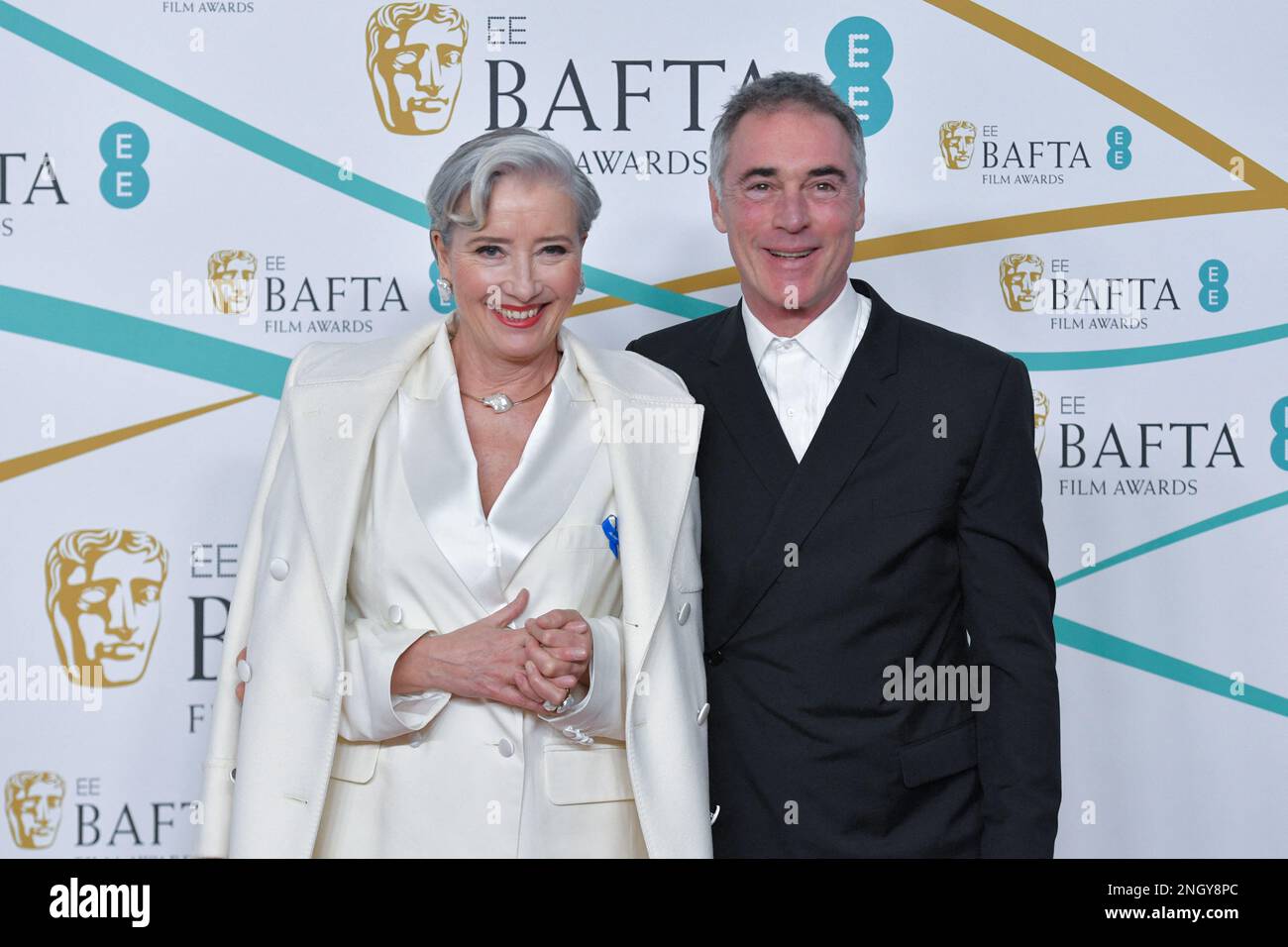 Emma Thompson and Greg Wise attending the EE BAFTA Film Awards 2023 at ...