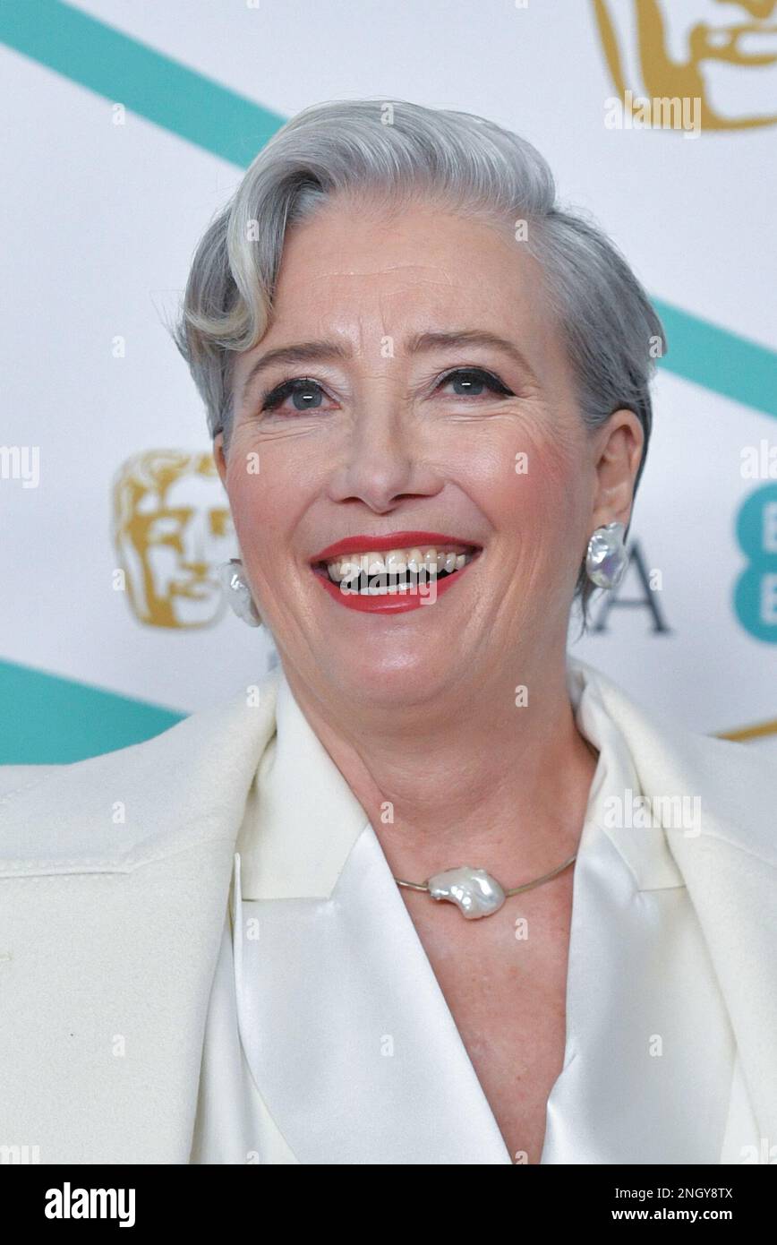 Emma Thompson attending the EE BAFTA Film Awards 2023 at The Royal ...