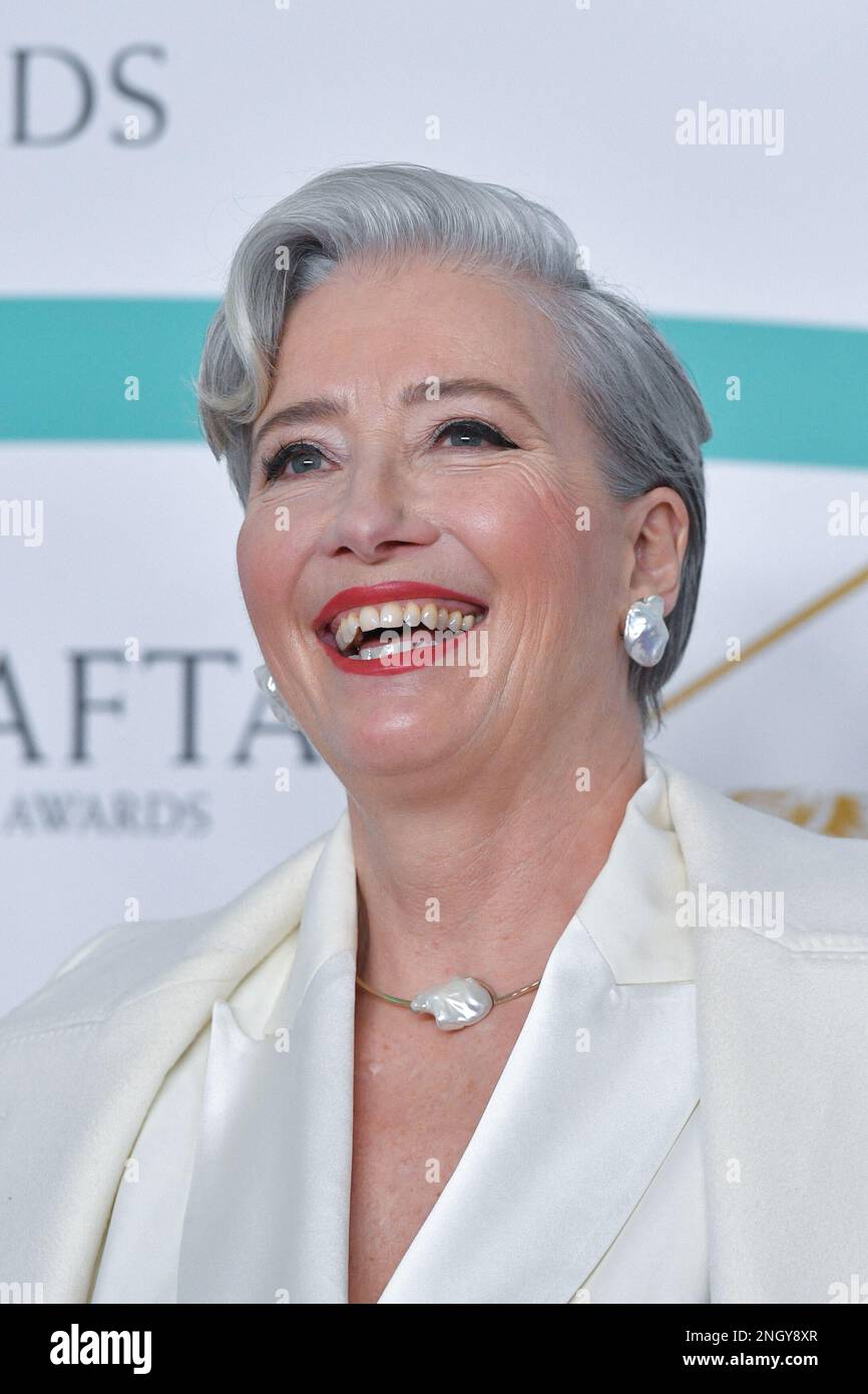 Emma Thompson attending the EE BAFTA Film Awards 2023 at The Royal ...