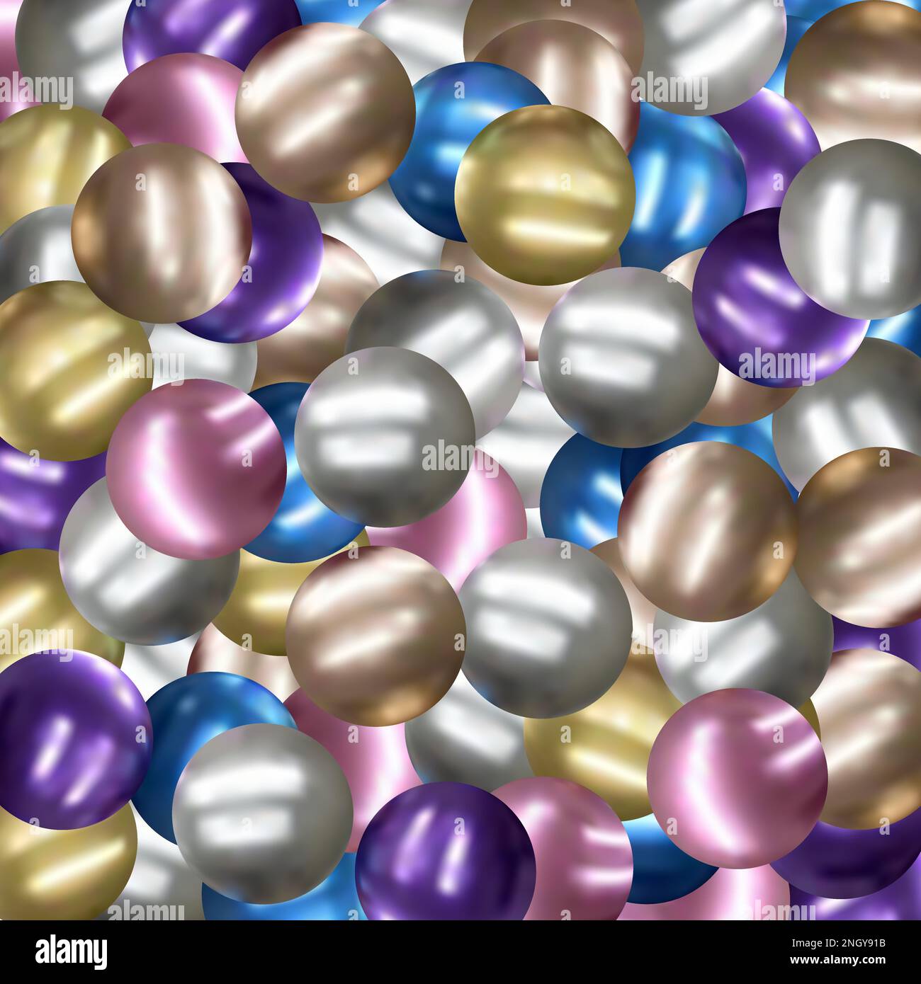 Background with color balls, blur effect. 3d round spheres. Geometric ...