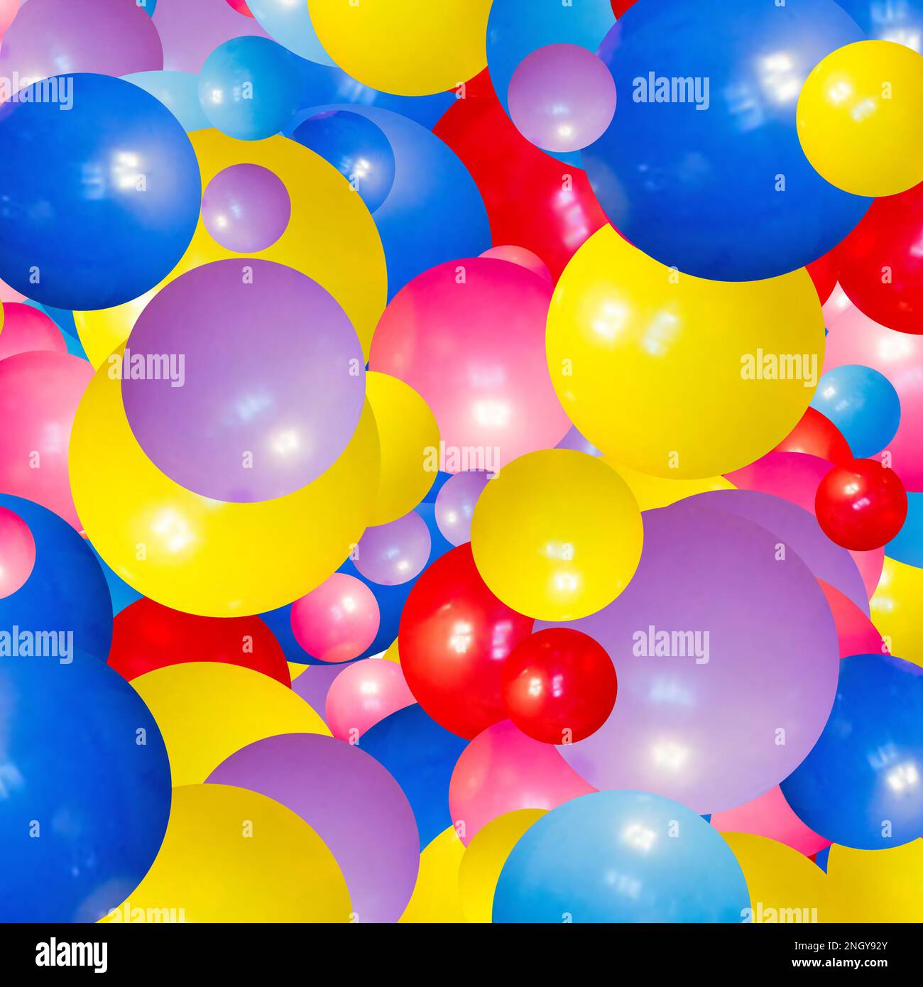 Background with color balls, blur effect. 3d round spheres. Geometric ...