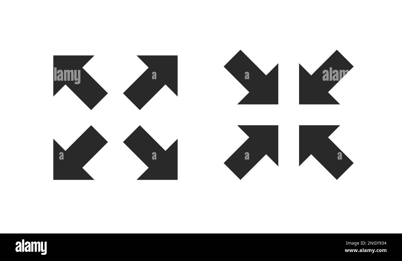 Fullscreen pictogram arrow size icon. Full screen bigger extend video ...
