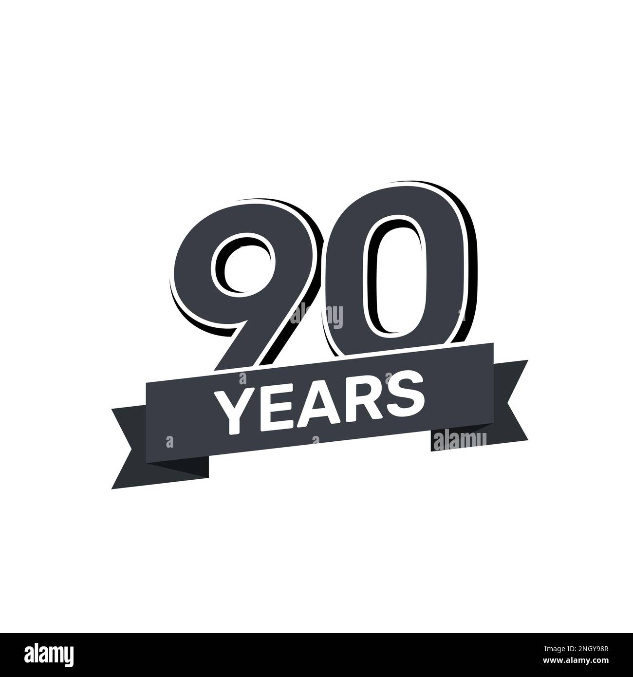 90th anniversary retro stamp icon badge invitation. Anniversary 90 ...