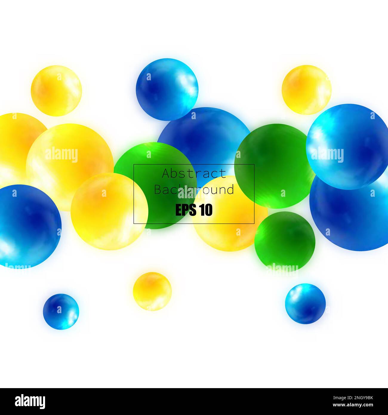 Background with color balls, blur effect. 3d round spheres. Geometric ...