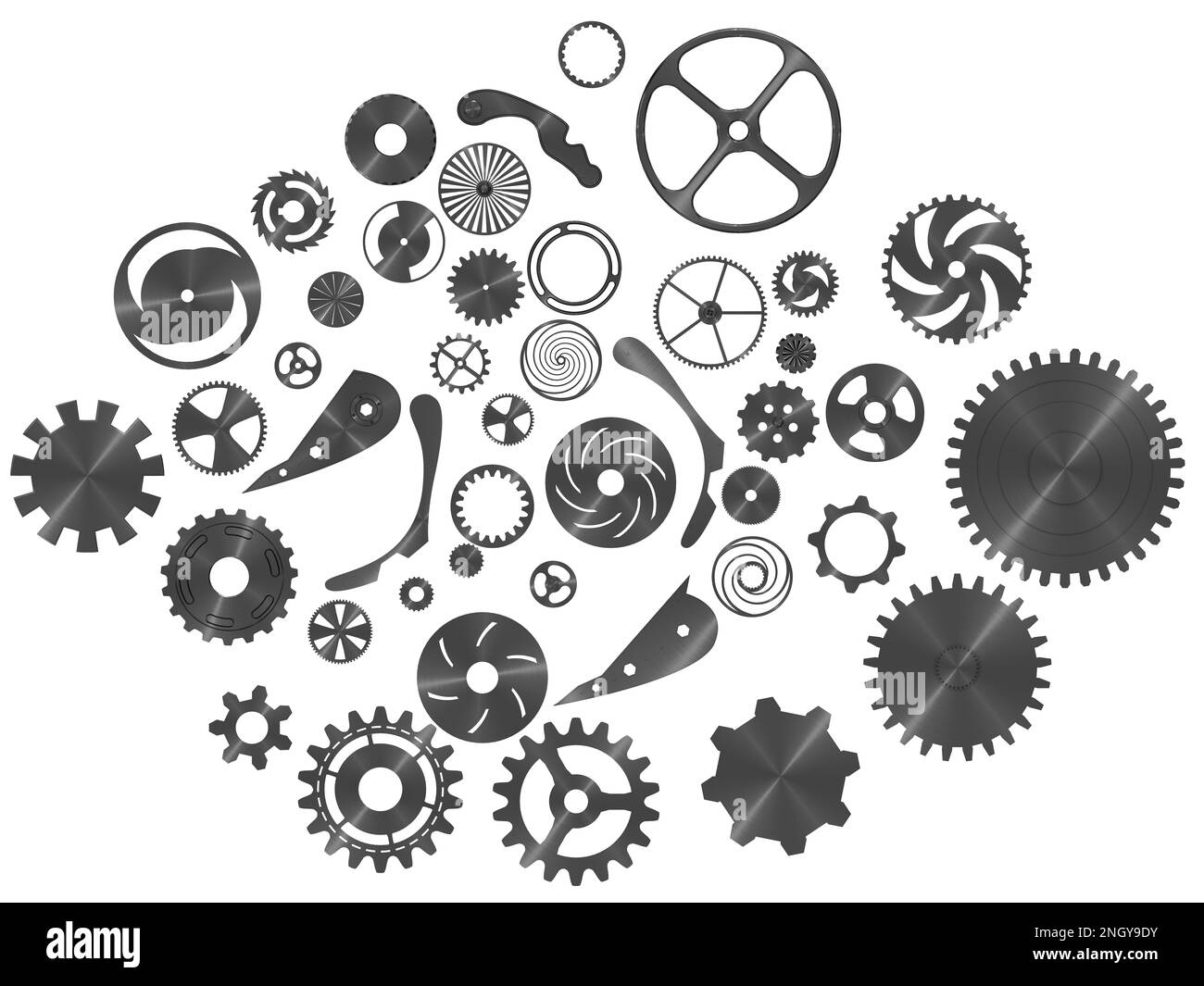 Pieces of gears. teamwork, partnership and integration concept. 3d ...